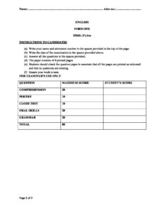 Form One English Set 2 QS | Enhanced Education Group