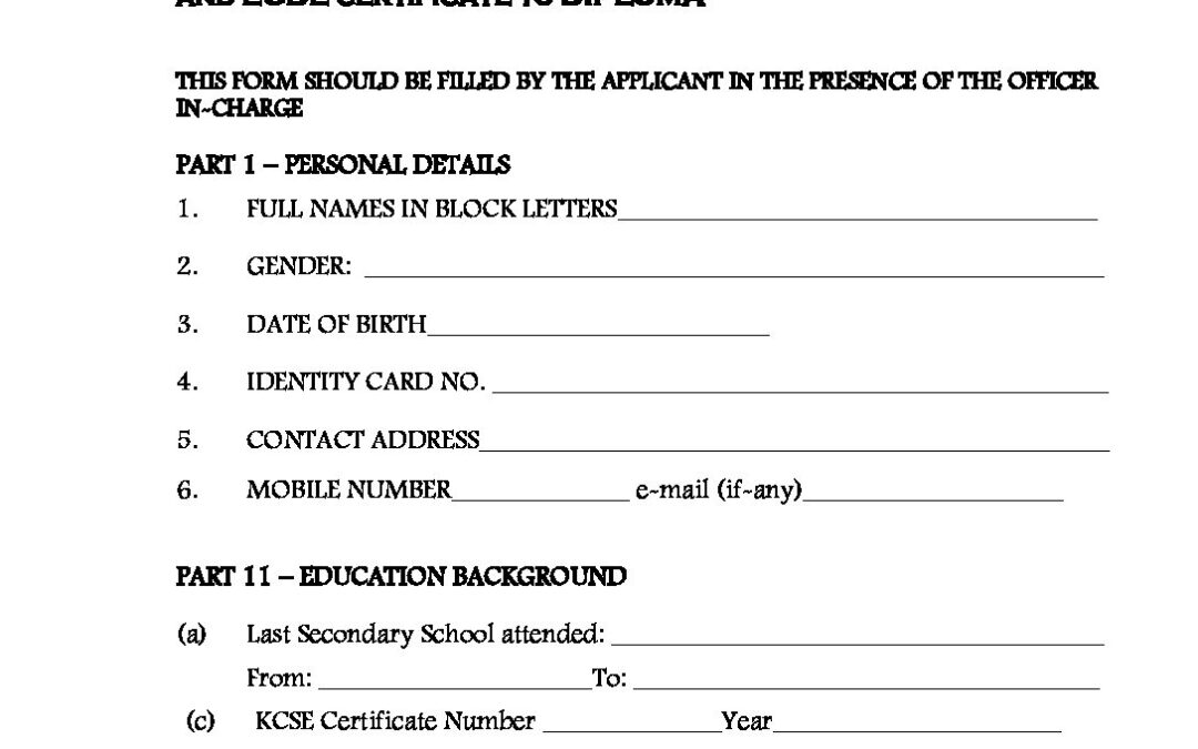 UPGRADING OF PTE and ECDE certificate to DIPLOMA-Applicants_Form ...